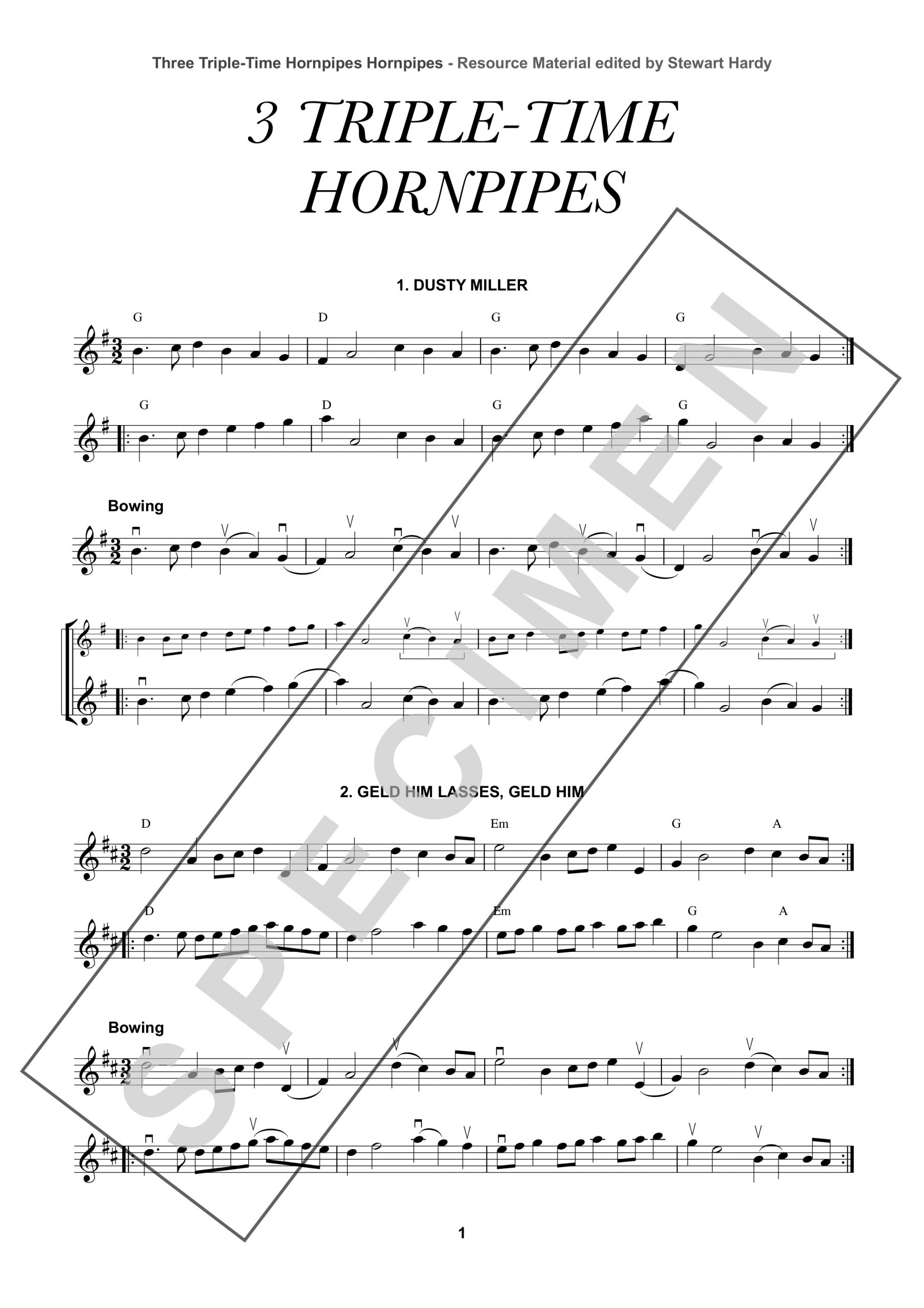 Three Triple-Time Hornpipes – Stewart Hardy